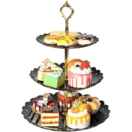 3 Tier Porcelain Cupcake Stand, Tiered Serving Cake Stand, Square White ...