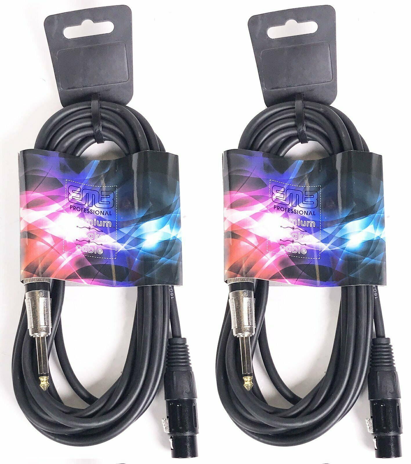 2x 15ft XLR 3-Pin Female to 1/4" Mono Plug Shielded Microphone Mic ...