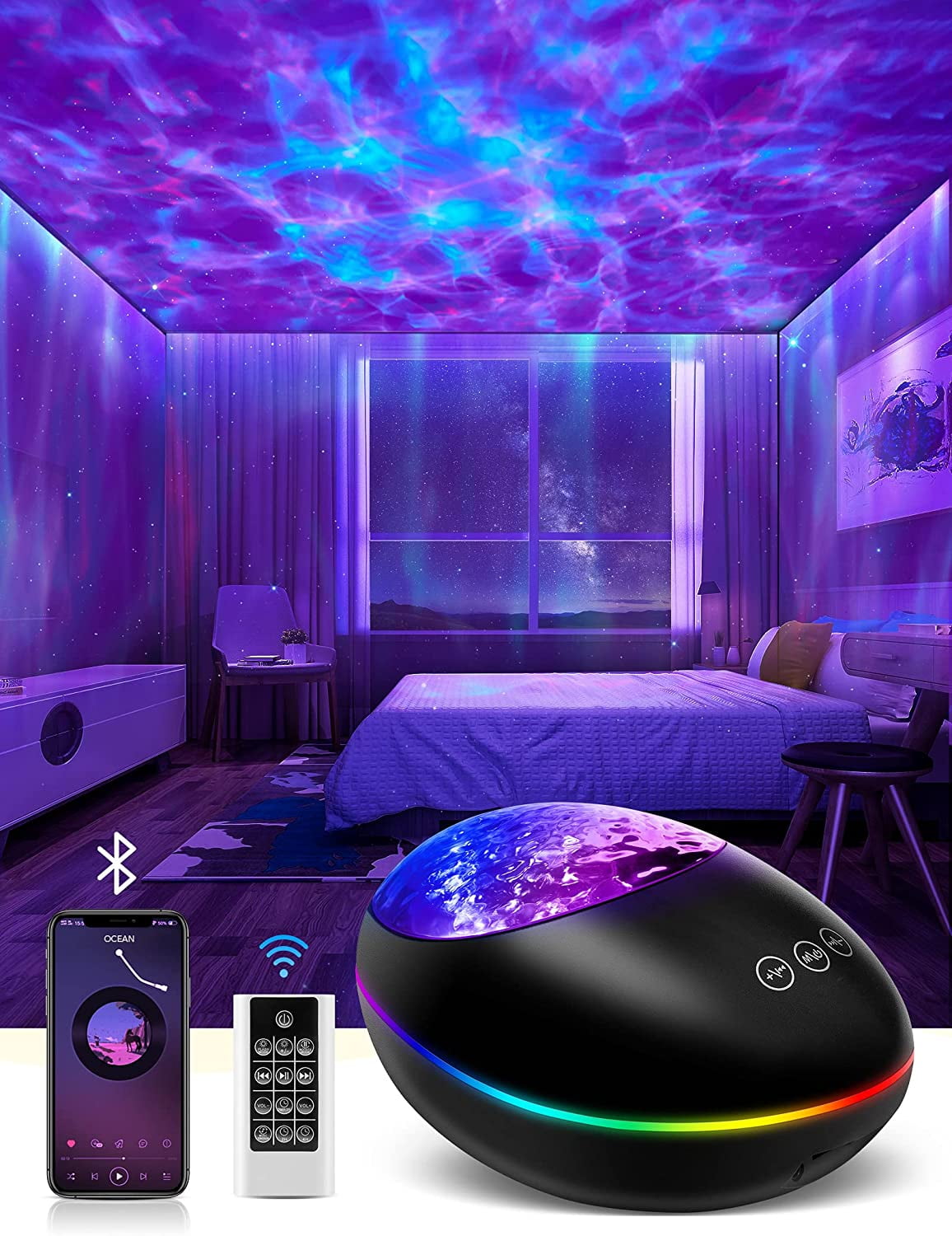 Galaxy Projector, Skylight Ocean Wave Galaxy Light for Adults Kids ...