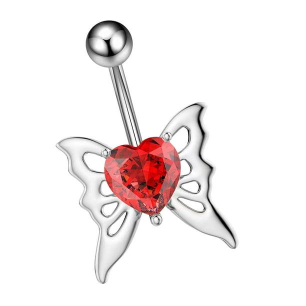 Belly Button Body Piercing Butterfly Long Bar Barbell Statement Fashion ...