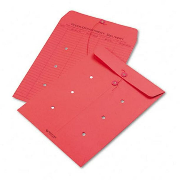 Colored Paper String & Button Interoffice Envelope 10 x 13 Red 100 ...