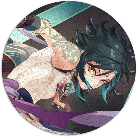 Genshin Impact Raiden Shogun 1000 Piece Circular Puzzle Brain Intelligence Challenge 26.5"x26.5 ...