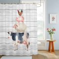 Bathroom Shower Curtain Cow Farmhouse Animal Waterproof Shower Curtains ...