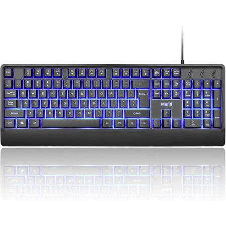 Mafiti Computer Keyboard Wired Keyboard with White Backlit for Office ...