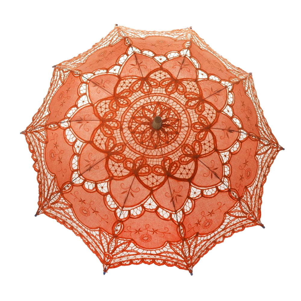 Toptie Vintage Orange Lace Parasol, Wedding Bridal Umbrella, Photograph ...