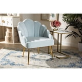 Cinzia Glam and Luxe Light Blue Velvet Fabric Upholstered Gold Finished ...