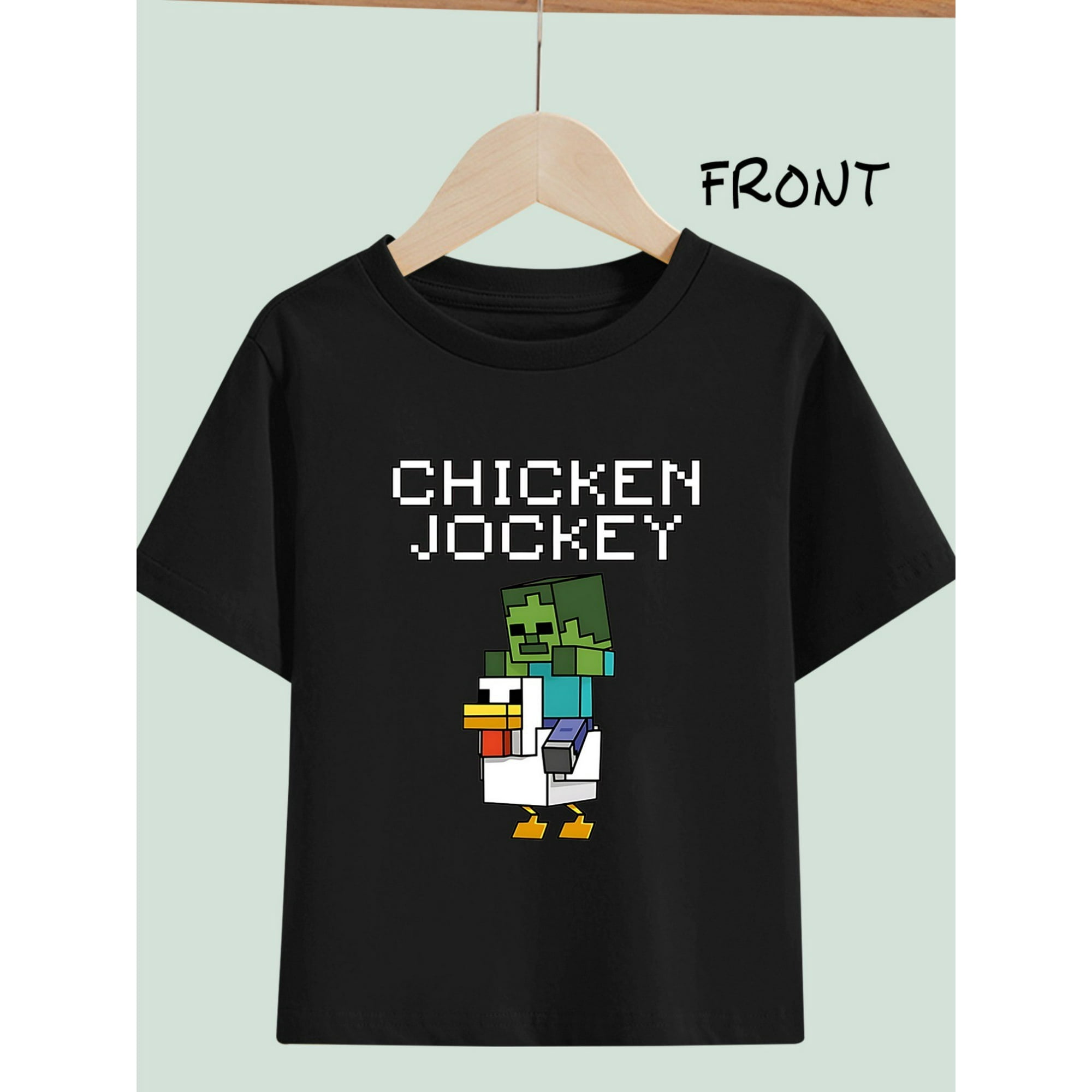 Click here for Generic Kids Red Pixel Art Chicken Rider Graphic C... prices