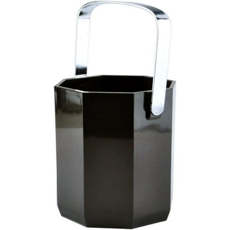 Black Plastic Ice Bucket, 1L Acrylic Ice Bucket with Stainless Steel ...