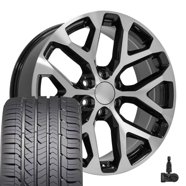 SET 22x9 Wheels & Tires fit GM Trucks and SUVs - 6 lug GMC Sierra Style ...