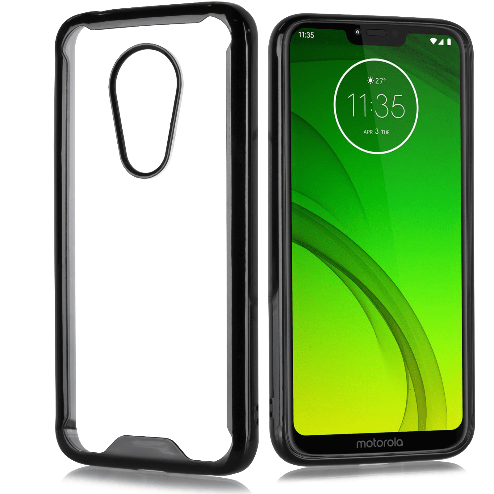 for 6.2" Motorola Moto G7 Power Clear Bumper Designed Flexible Soft ...