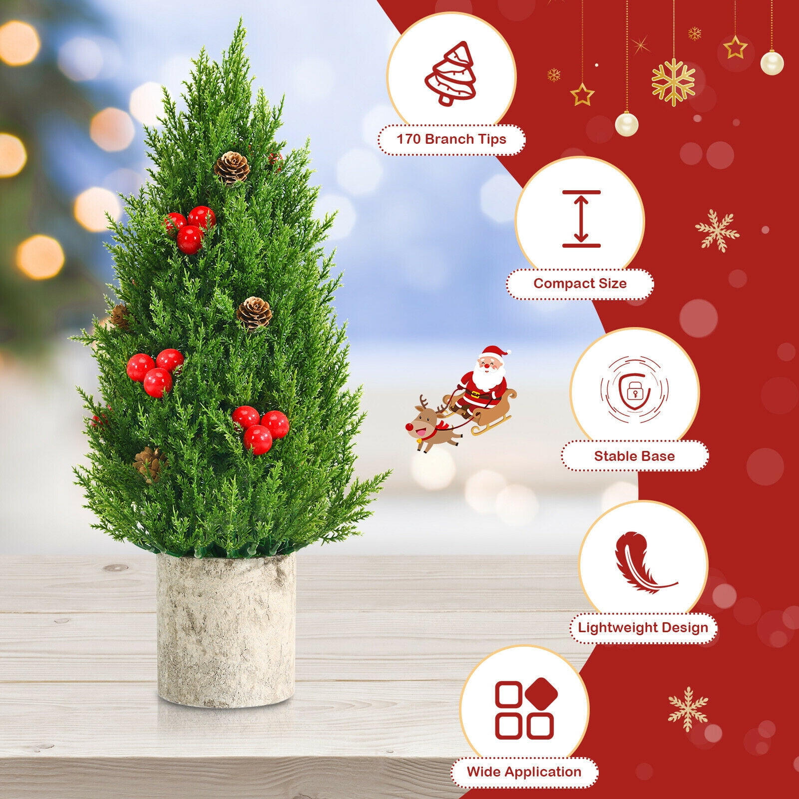 Zengest 18.5" Tabletop Artificial Christmas Tree w/Pulp Stand - Walmart.com