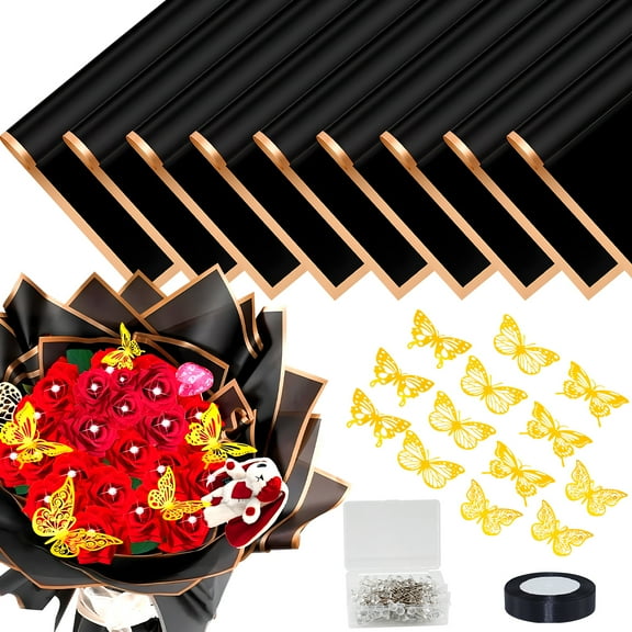 20 Sheets Royal Blue Translucent Flower Wrapping Paper Bouquet Floral ...