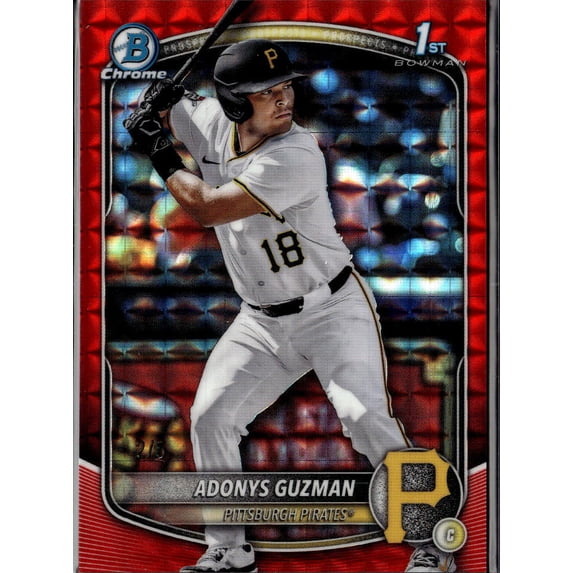 2025 Bowman Chrome Adonys Guzman #BDC-126 Red Mojo Refractor - Walmart.com