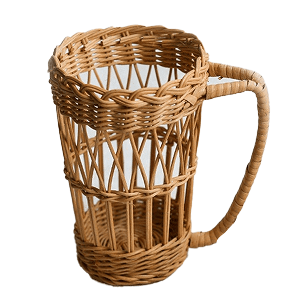 Vintage Rustic Hand-Woven Bamboo Rattan Cup Holder Coasters Drink ...