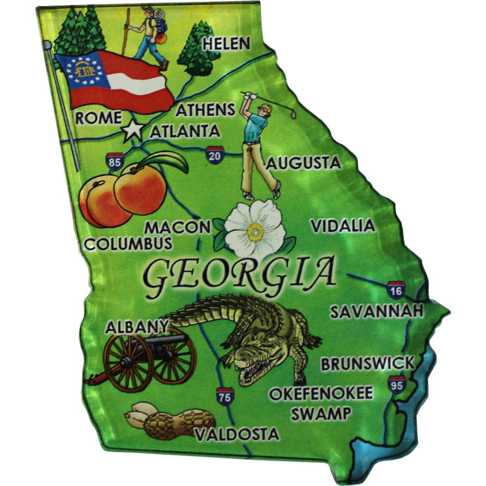 Georgia Acrylic State Map Magnet - Walmart.com - Walmart.com