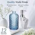 14 Oz Refillable Glass Soap Dispenser with Rust Proof Stainless Steel ...