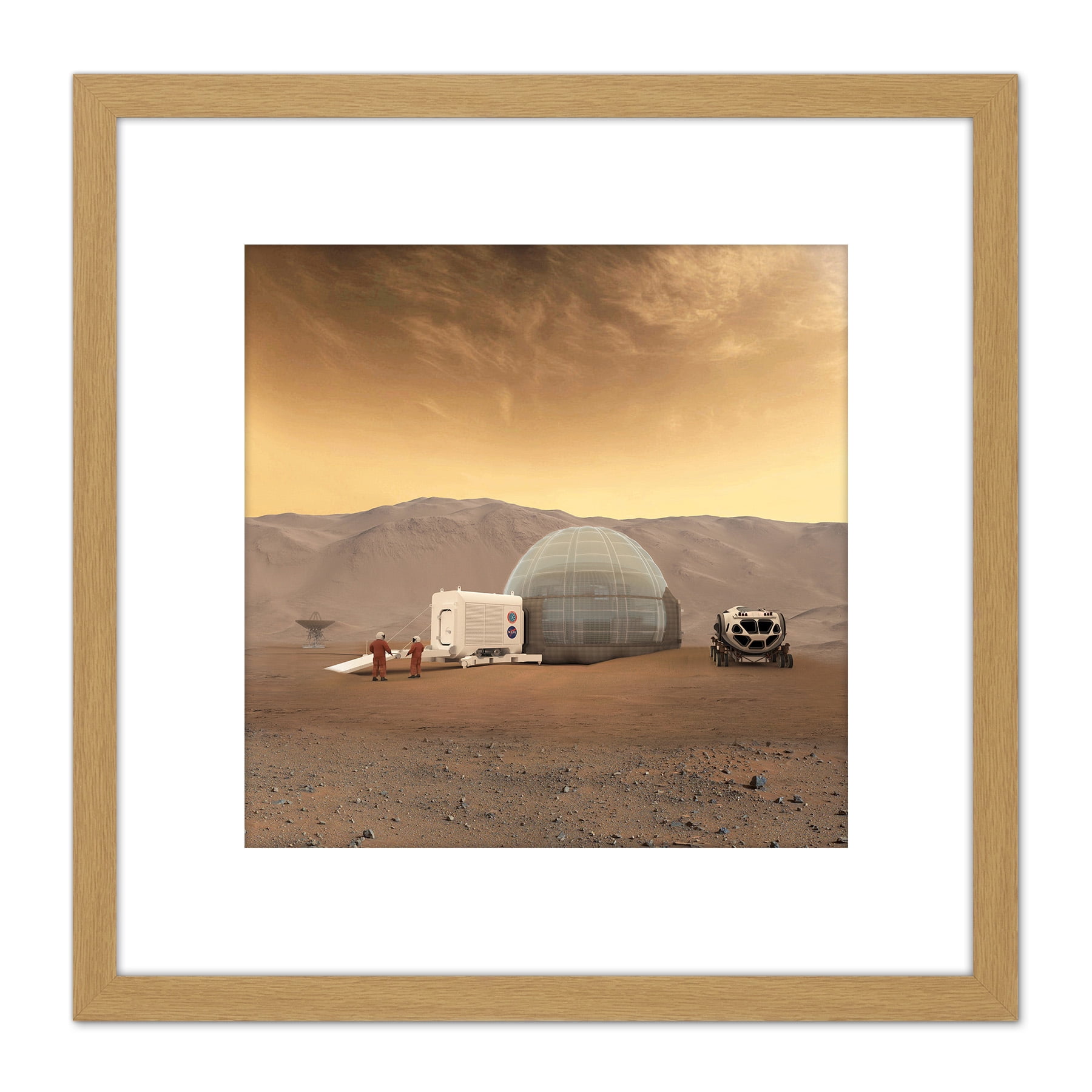 Space NASA Planet Mars Ice Home Concept Illustration 8X8 Inch Square ...