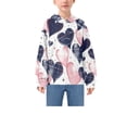 BZSMCE Pink Heart Blue and White Checkered Pattern Print Hoodie Casual ...