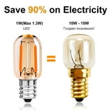T22 LED Filament Bulb, E12 Candelabra Base Bulbs (Amber Glow),Vintage Tubular Night Light Bulb ...