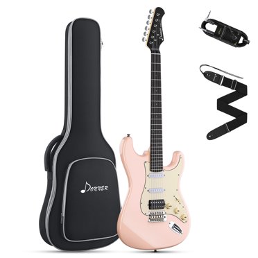 Davison Guitars Electric Guitar Pink Full Size With Amp Case Cord Picks ...