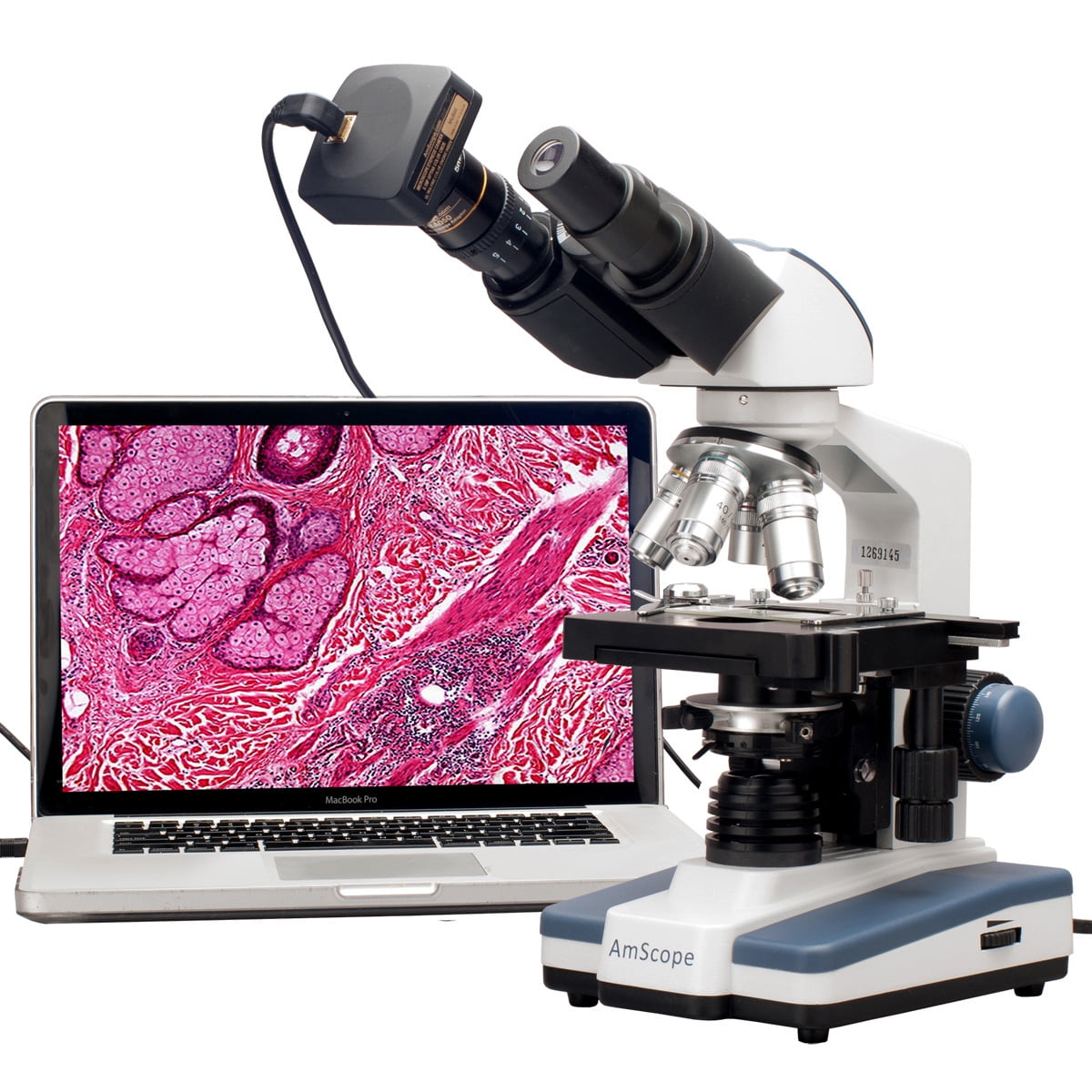 AmScope 40X-2000X LED Lab Binocular Compound Microscope w 3D Stage ...