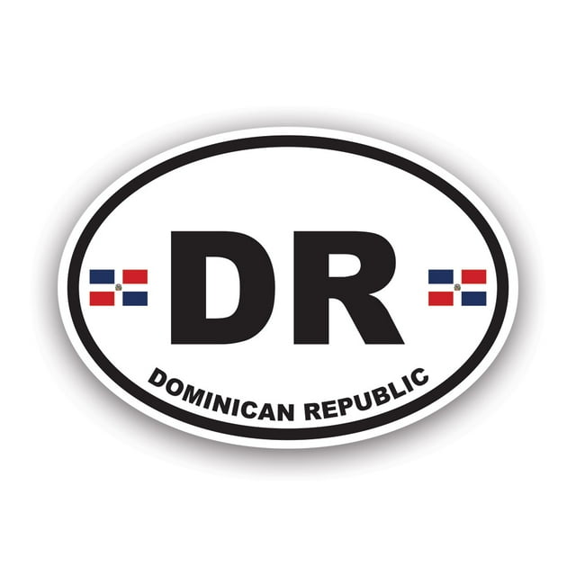 Dominican Republic Oval Sticker Decal - Self Adhesive Vinyl ...