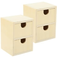 2 pcs Wooden Small Drawers Unpainted Blank Small Drawers DIY 2 Layers ...