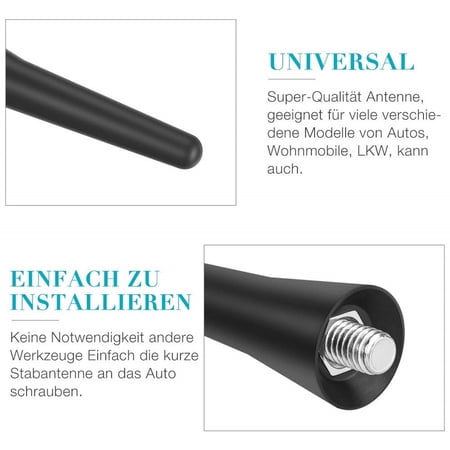 Short Car Antenna Universal Short-Rod Antenna Car Radio Antenna AM / FM ...