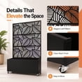 70.87" H × 46.06" W Leaf Pattern Privacy Screen with Planter Box, Black ...