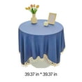 RnemiTe-amo Round Table Cloth,Linen Tablecloths with Fringe for Small ...
