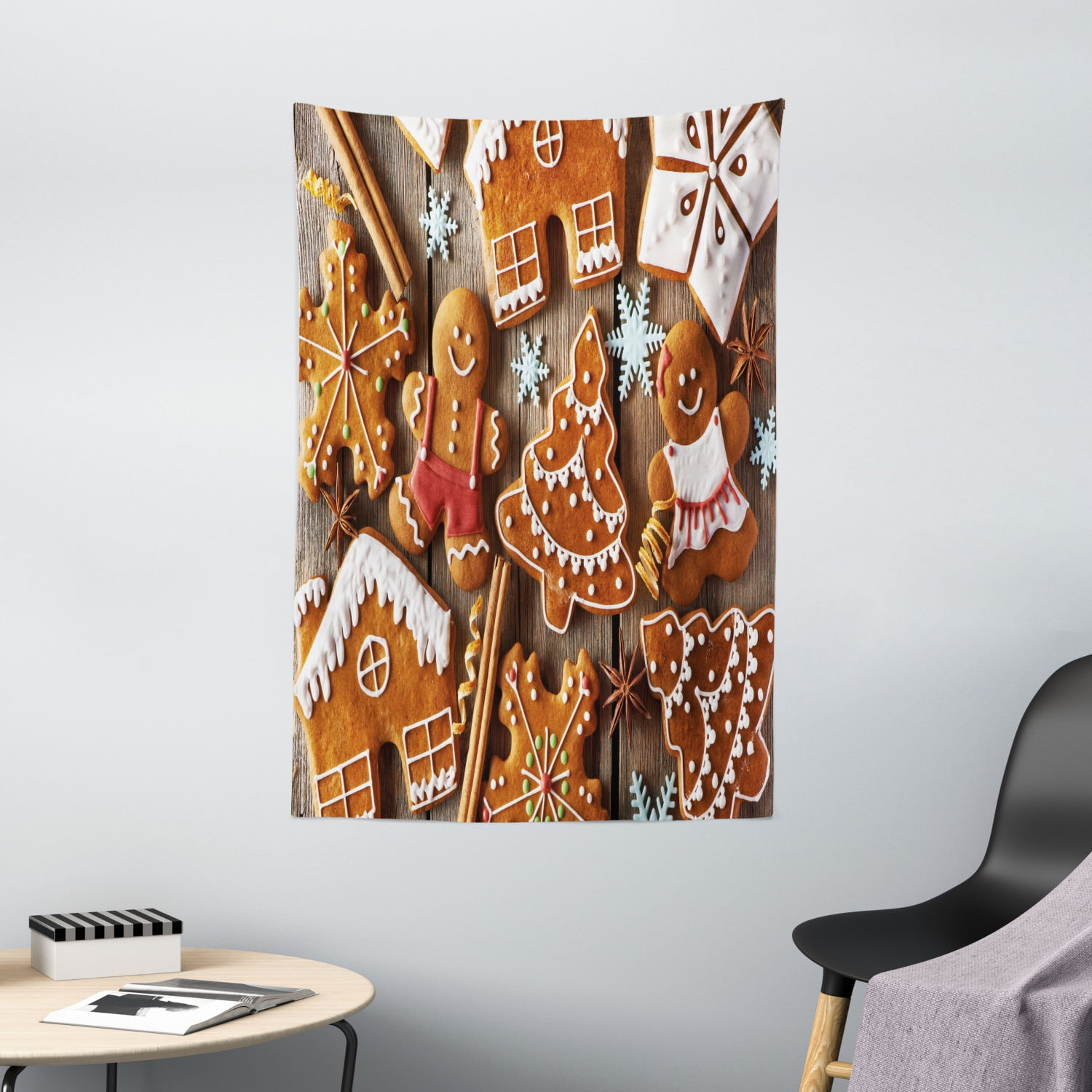 Gingerbread Man Tapestry, Tasty Looking Traditional Cookies Little ...
