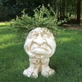 Homestyles Antique White Grumpy the Muggly Face Humorous Statue Planter ...