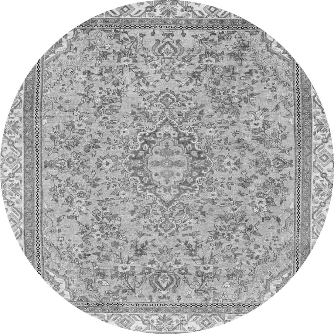 Ahgly Company Indoor Round Abstract Gray Modern Area Rugs, 5' Round ...