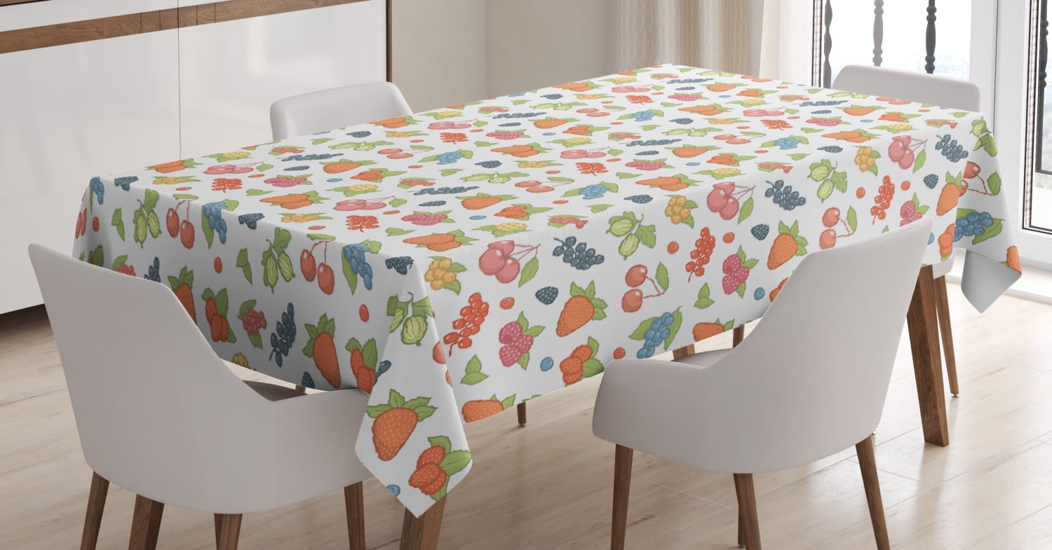 Fruit Tablecloth, Grape Cherry Strawberry Berry Pastel Yummy Nature ...