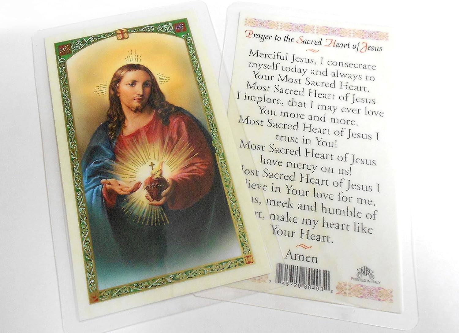 Holy Prayer Cards For the Prayer to the Sacred Heart of Jesus with 25 ...