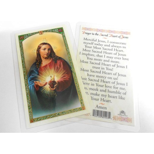 Holy Prayer Cards For the Prayer to the Sacred Heart of Jesus with 25 ...