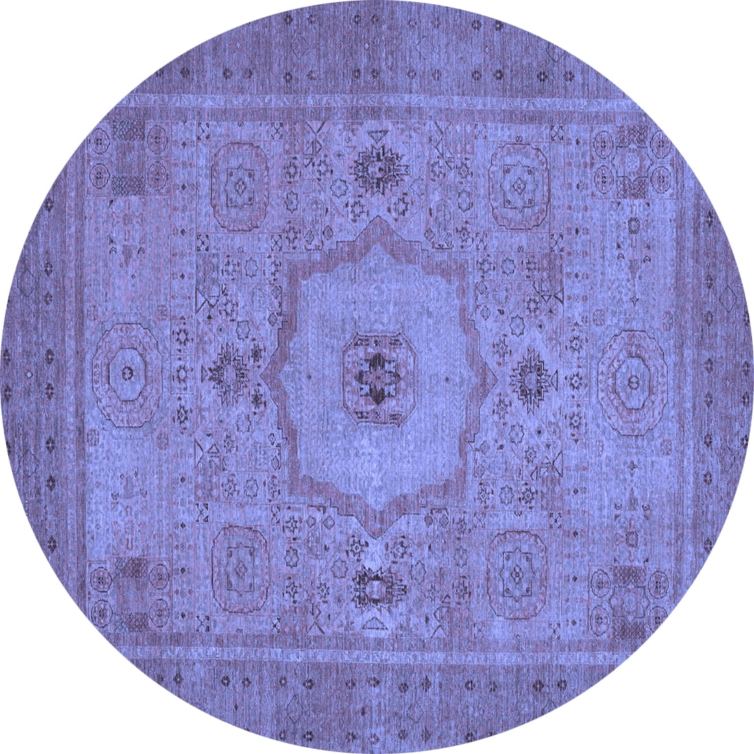 Ahgly Company Indoor Round Abstract Blue Modern Area Rugs, 5' Round ...