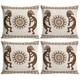 Bohemian Tribal Sunburst Pillow Covers Set of 4, Boho Mysterious ...