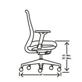 HON Flexion Mesh Back Task Chair, 14.81" to 19.7" Seat Height, Black ...