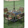 Colorful Flowers Square Outdoor Tablecloth with Umbrella Hole Vintage ...