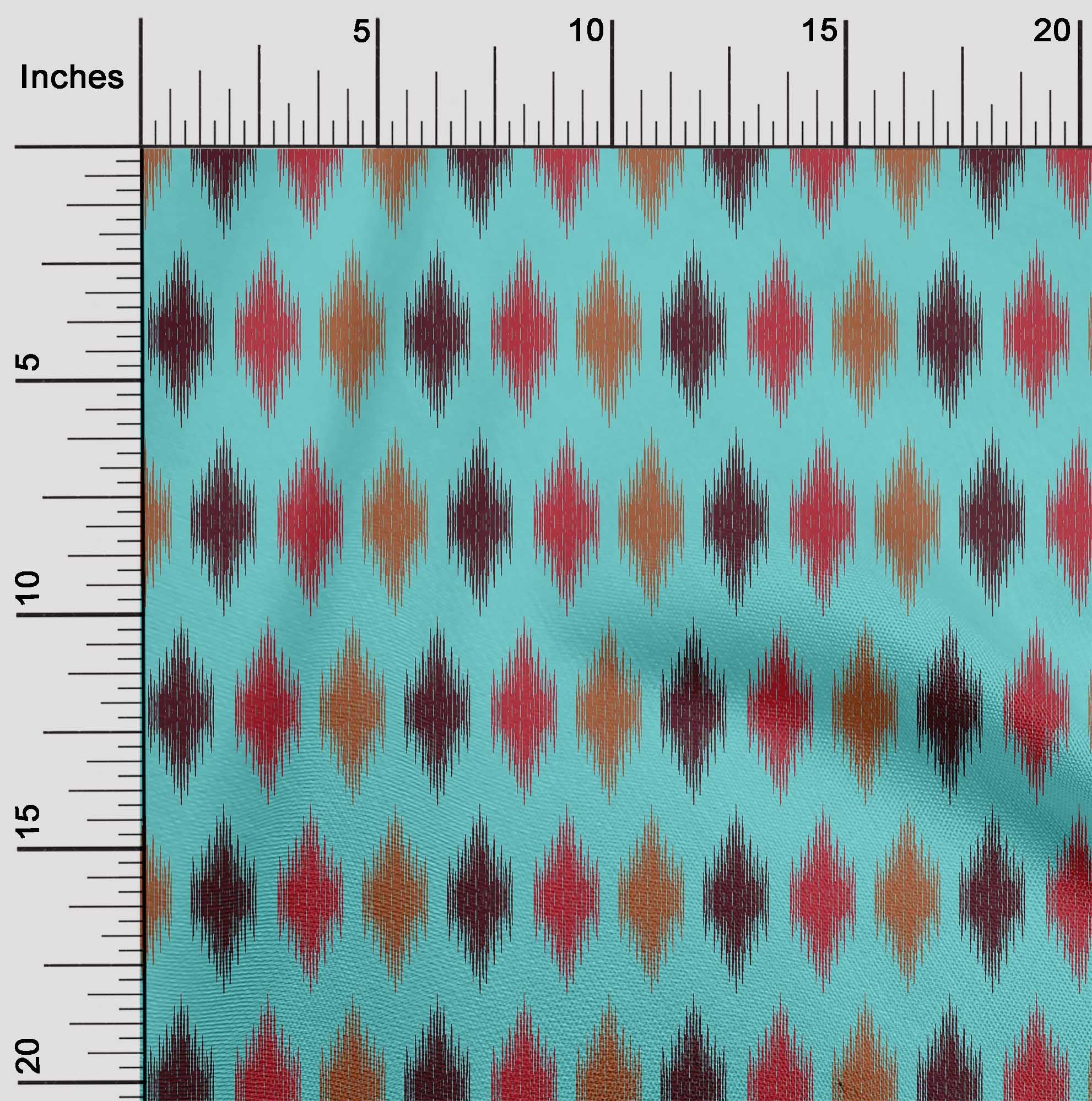 oneOone Silk Tabby Fabric Argyle Ikat Print Fabric By The Yard 42 Inch ...