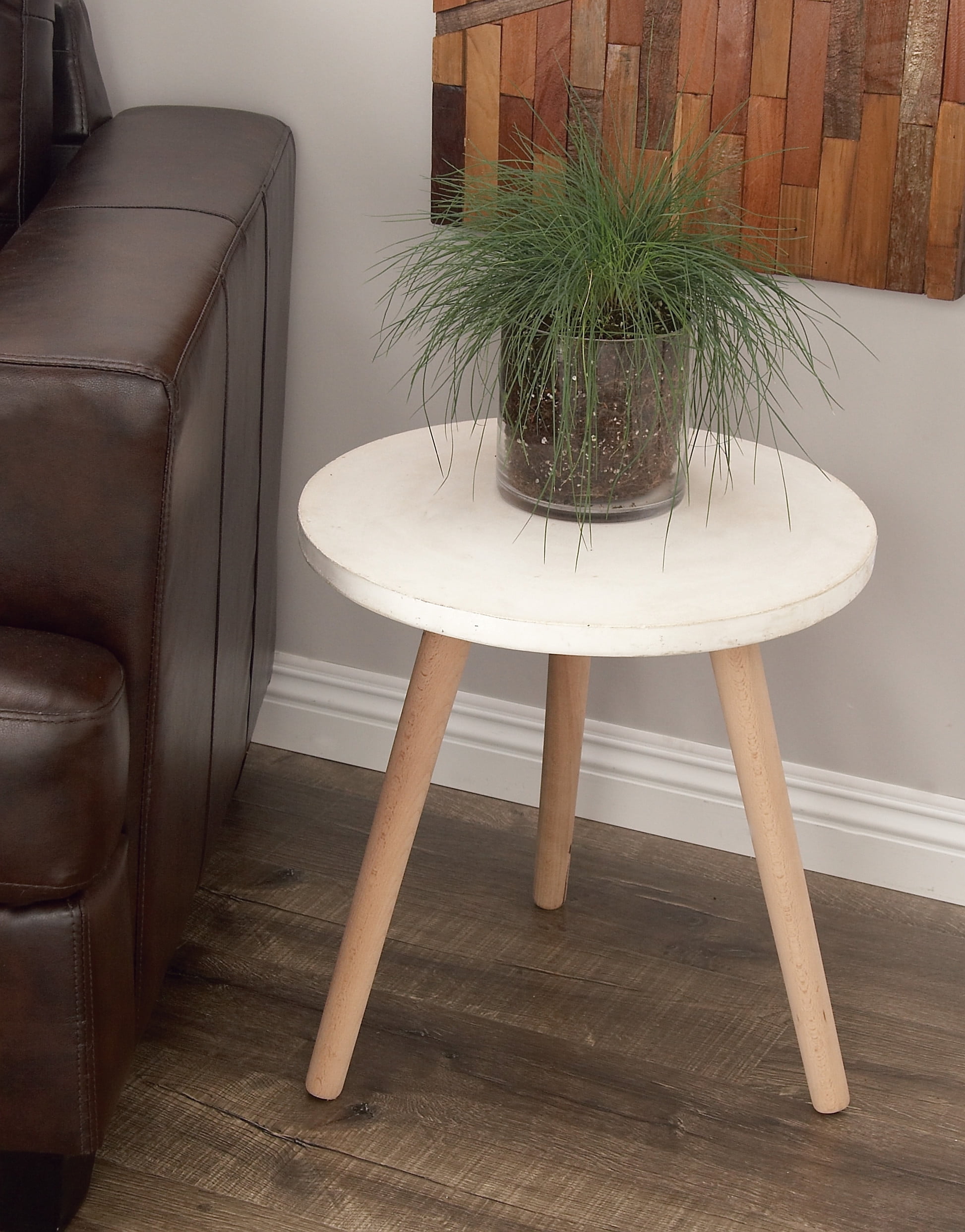 Decmode - Contemporary 18 x 17 inch beech wood and white fiber clay ...