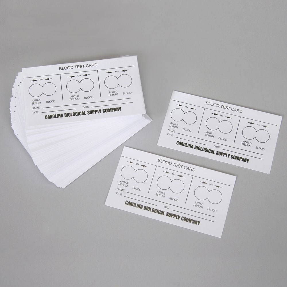 Blood Test Cards, Box Of 100 Cards With Printed Guide - Walmart.com