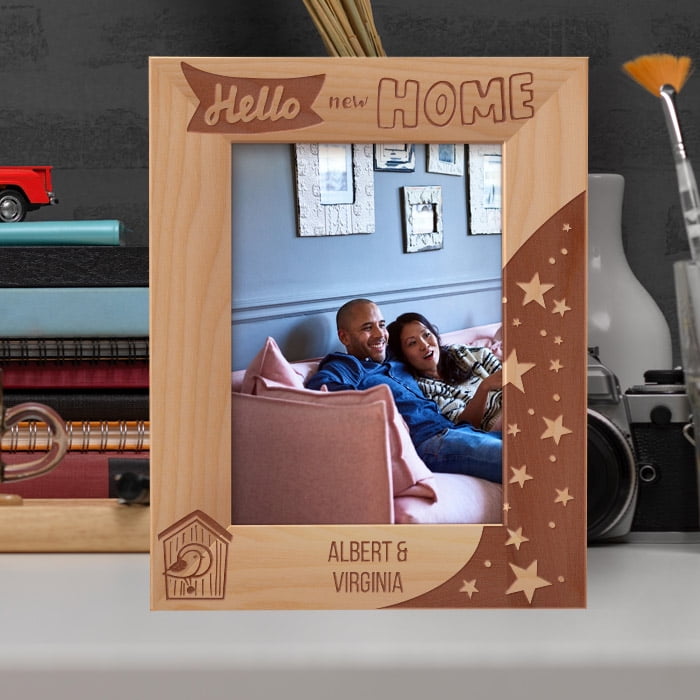 Hello New Home Personalized Wooden Frame 5" x 7" Brown (Vertical ...