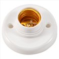 E27 White Round Plastic Lamp Base Socket Holder, Standard Edison Bulb ...
