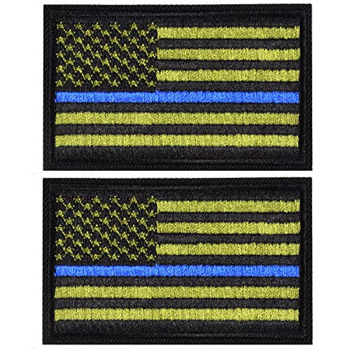 2 Pieces Tactical USA Flag Patch -Green & Blue - American Flag US ...