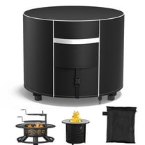 COSYUMI Fire Pit Cover, Round Fire Pit Covers Waterproof 420D Heavy ...