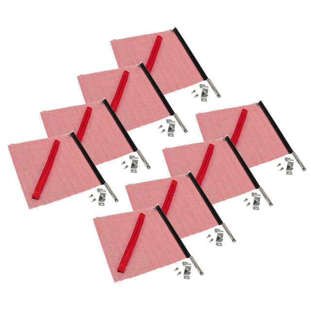 (8 Pack) EZ Mount Warning Flag Red 18" x 18" Spring Loaded Quick n Easy ...