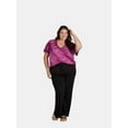 Terra & Sky Women's Plus Size Flutter Sleeve Top - Walmart.com