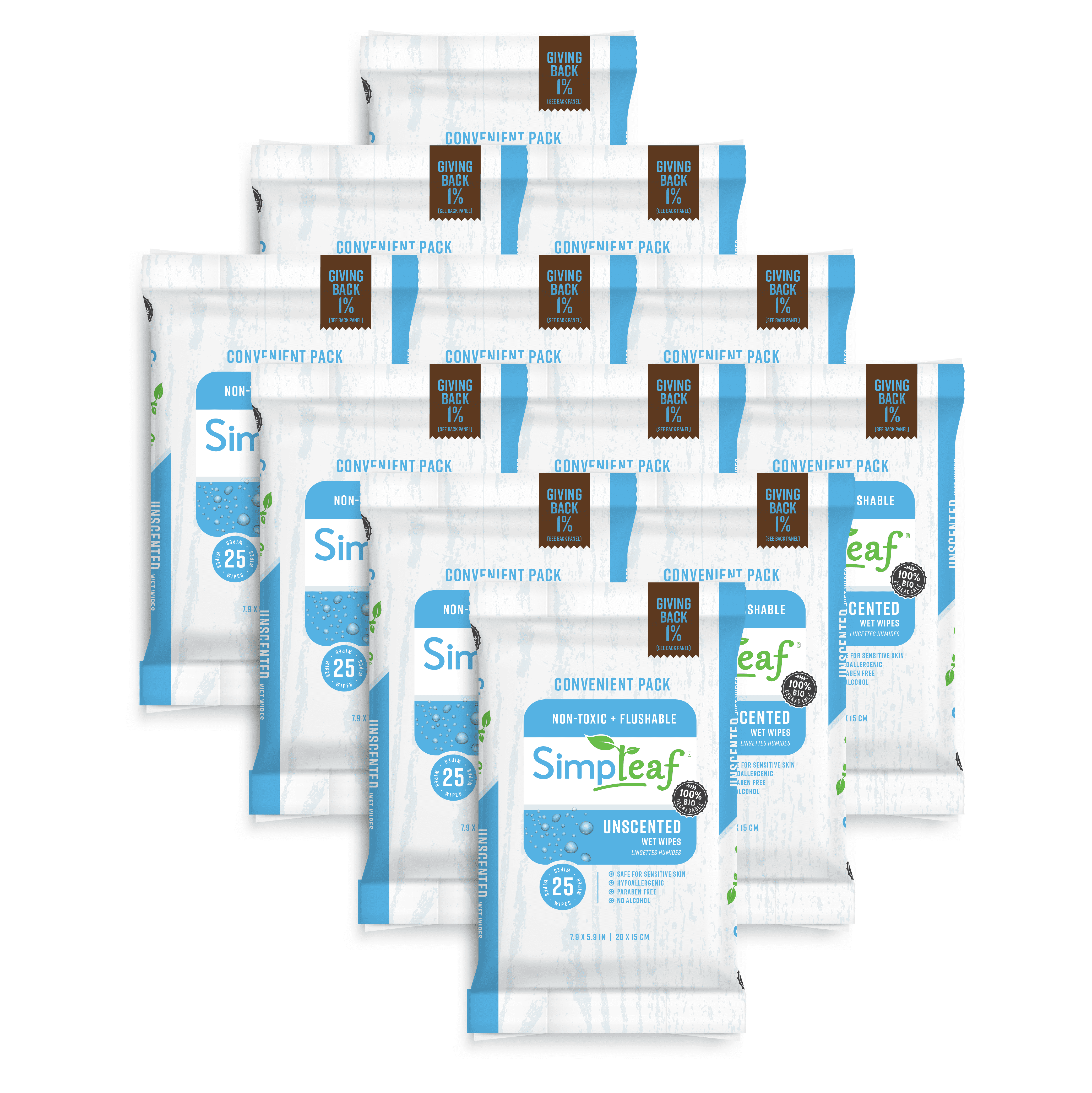 Simpleaf Flushable Wet Wipes | Eco- Friendly, Paraben & Alcohol Free ...